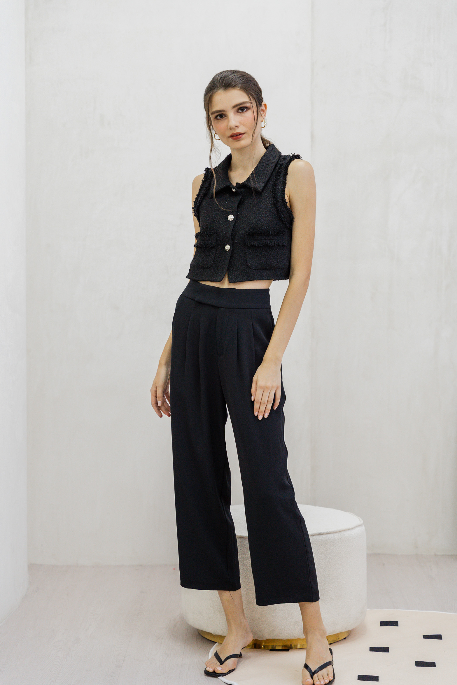 Goldie High Waisted Pants In Black