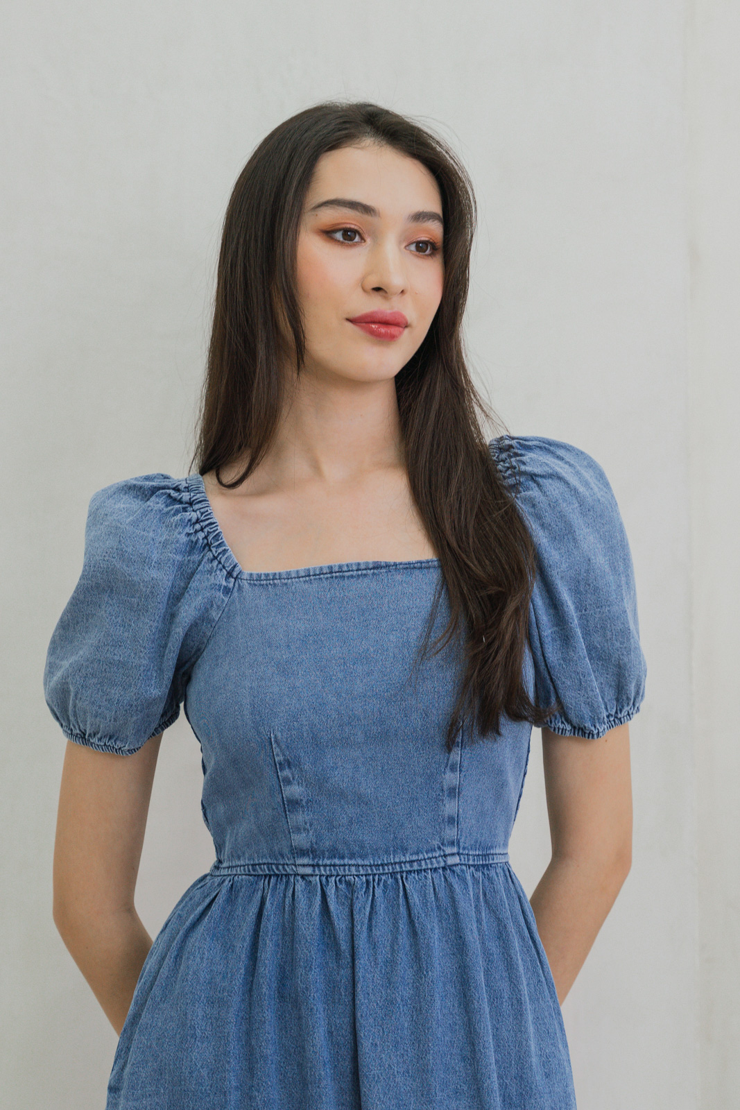 Nolana Denim Smocked Back Dress