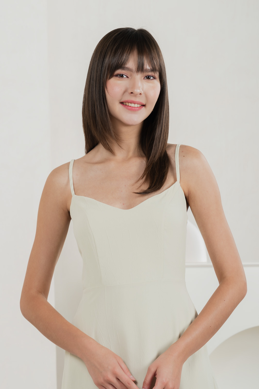 Callisto Texture Camisole Midi Dress In Sage